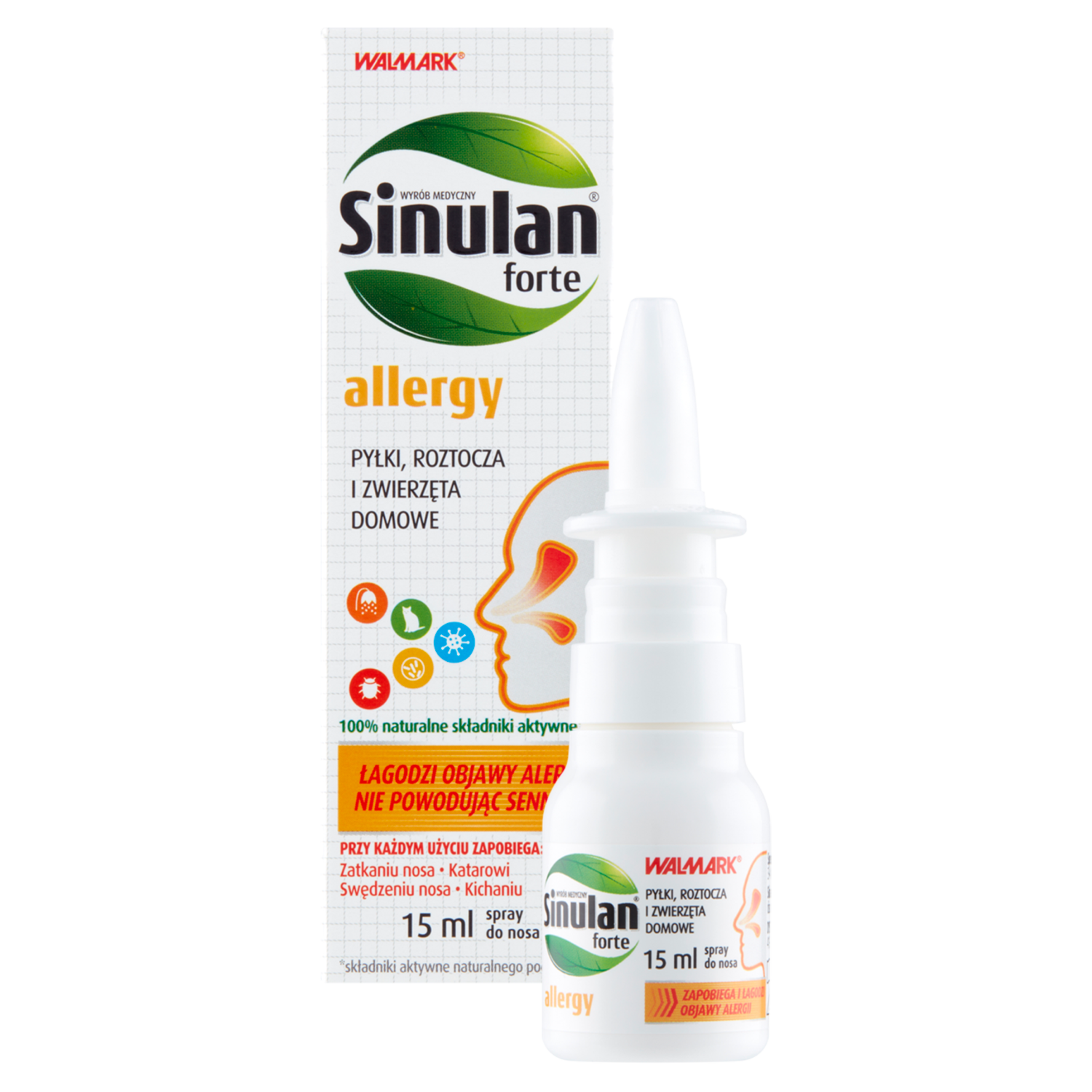 Sinulan Forte Allergy wyrób medyczny: spray do nosa, 15 ml | hebeapteka.pl
