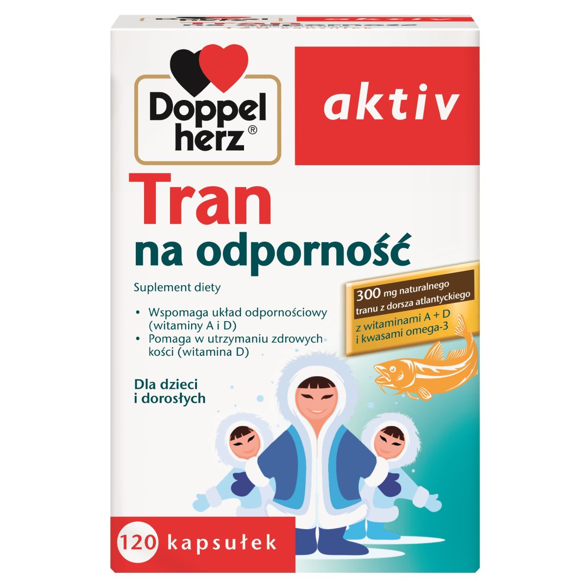 Doppelherz tran na odporność, 120 kaps./1 opak. | hebeapteka.pl