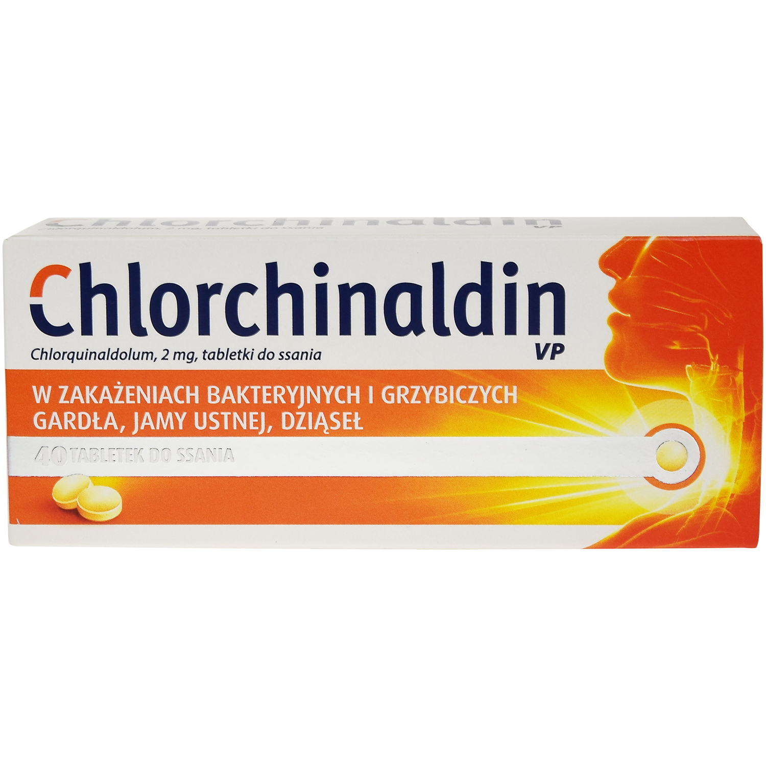 Chlorchinaldin VP tabletki do ssania, 40 tabl./1 opak. | hebeapteka.pl